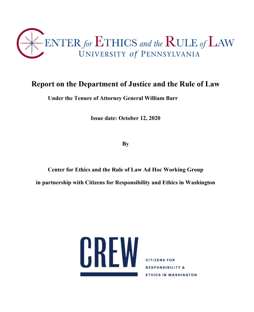 Report on the Department of Justice and the Rule of Law Under the ...